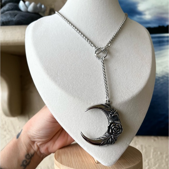 Silverskylight | Jewelry | Handmade Moon Rose Charm Y Shape Lariat ...